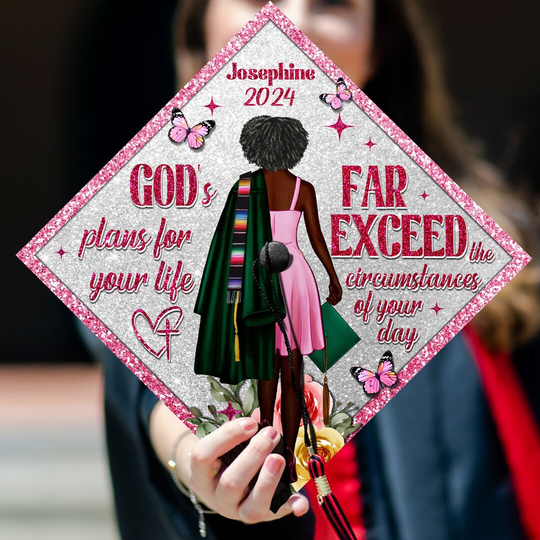 Custom God Bible Verse Graduation Cap Topper, Personalized Christian ...