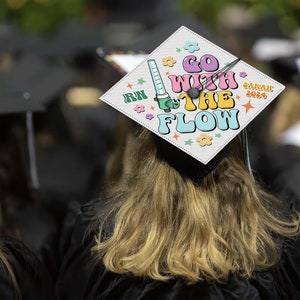Go With the Flow Graduation Cap Topper, Customized Respiratory Therapy ...