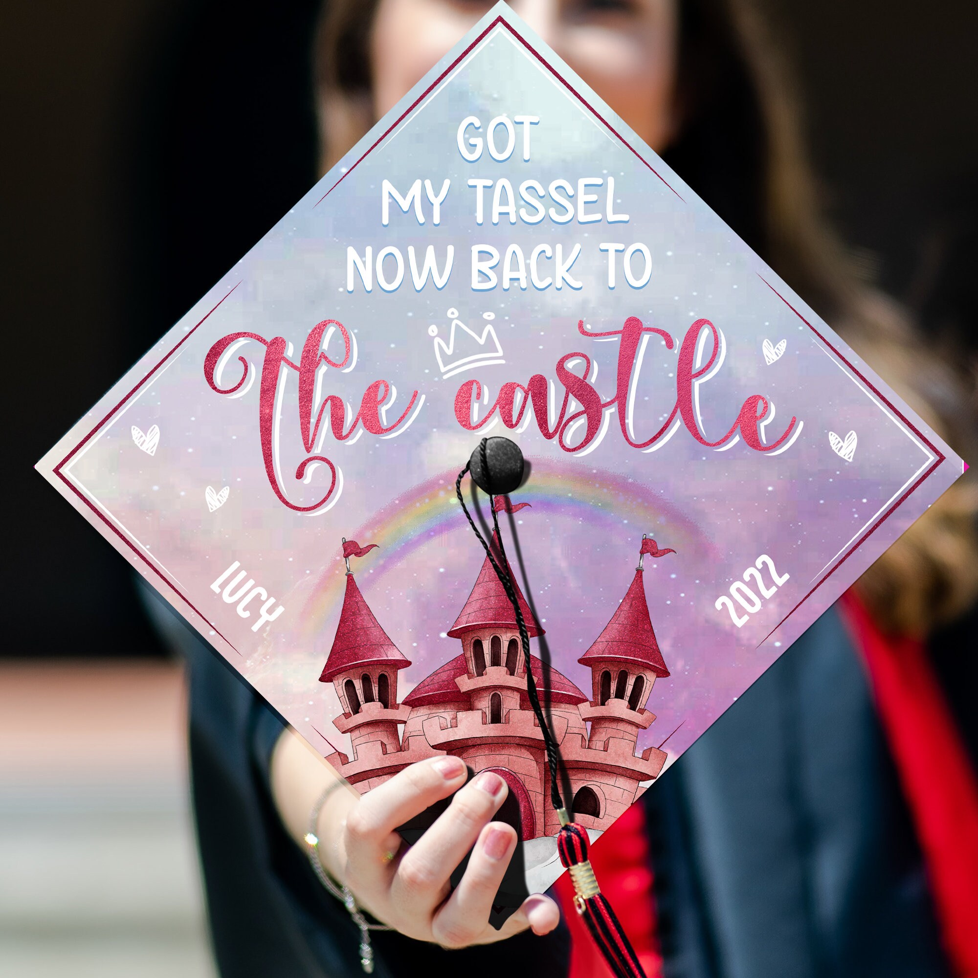 Printed Disney Princess Grad Cap Topper Disney Inspired Grad - Etsy