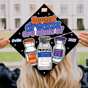 Customized ICU Nurse Graduation Cap Topper, Personalized RN Anesthesia ...