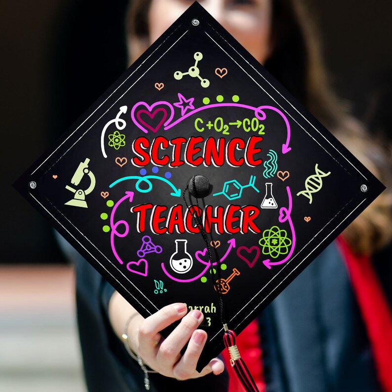 Custom Chemistry Teacher Grad Cap Topper Personalized Cap - Etsy
