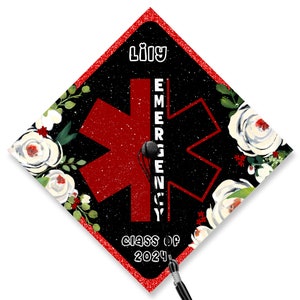 Personalized Emergency Nurse Graduation Cap, Emergency Graduation ...
