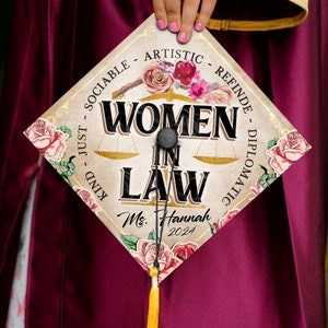 Women in Law Printed Graduation Cap Topper, Custom Law School Student ...