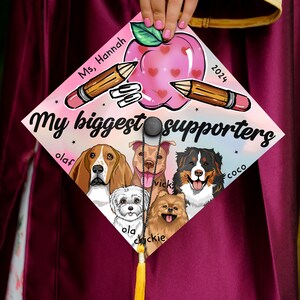 Custom Graduation Cap Topper for Teacher Loves Pets, My Biggest ...