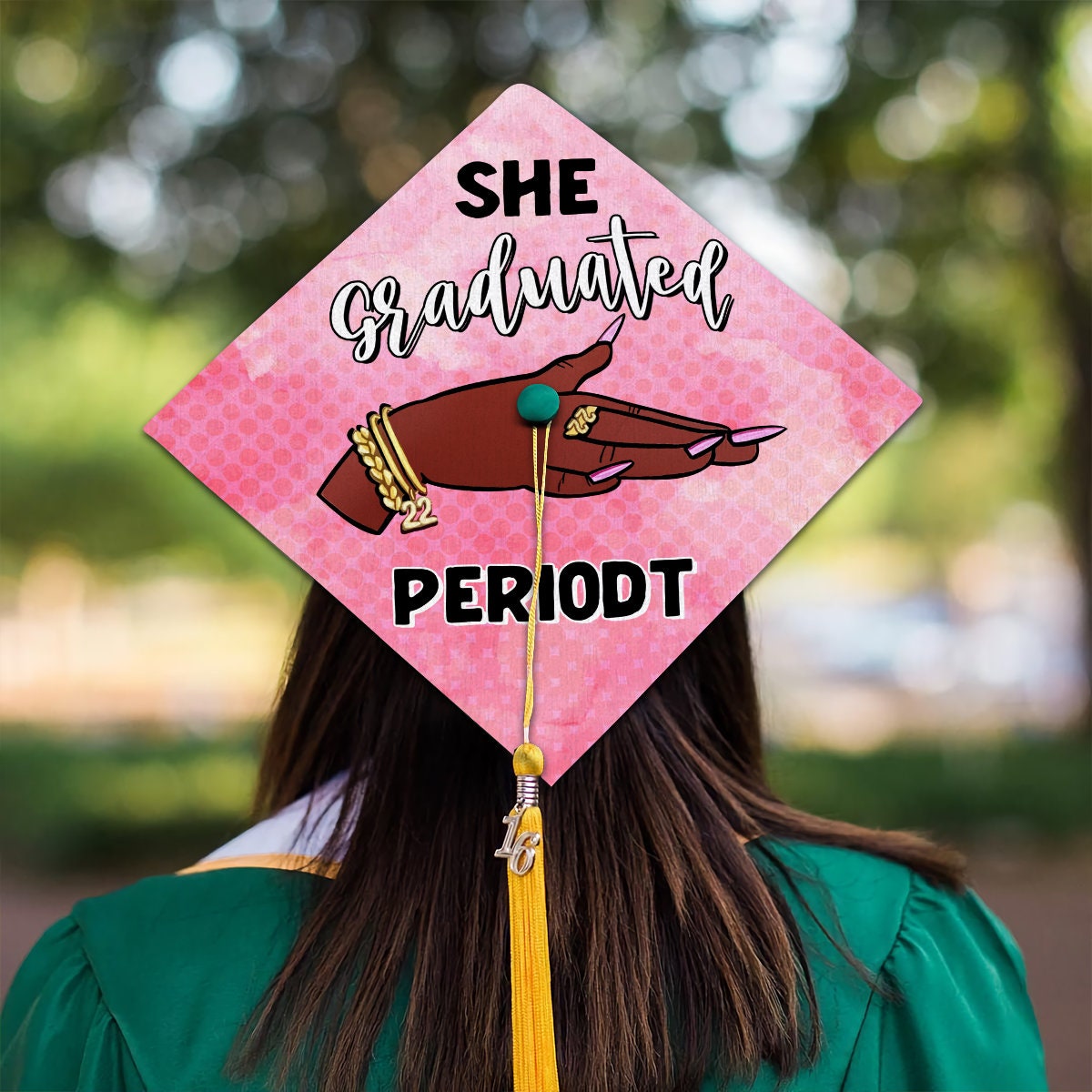 She Graduated Periodt Graduation Cap Topper Black Queen Grad - Etsy