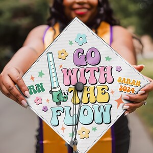 Go With the Flow Graduation Cap Topper, Customized Respiratory Therapy ...