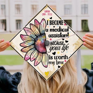 Personalized Medical Assistant Graduation Cap Topper, Custom RN Cap ...