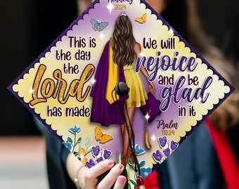 Custom Graduation Cap, Religious, Floral - Etsy