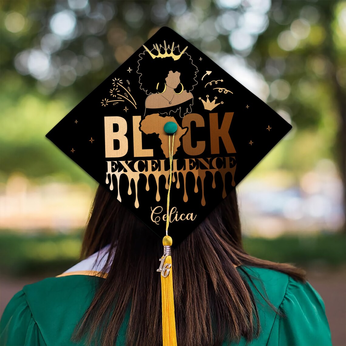Black Excellence Melanin Style Black Queen Grad Cap Topper - Etsy
