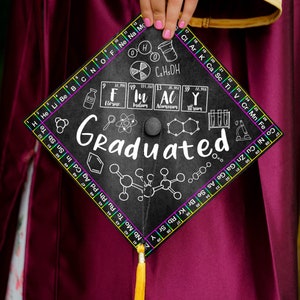 Personalized Chemistry Teacher Graduation Cap Topper, Custom Cap ...