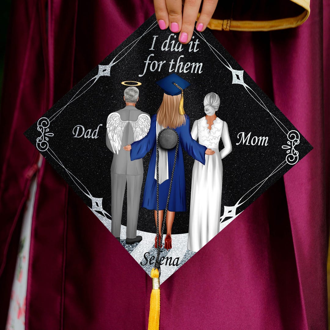 Custom Memorial Graduation Cap Topper, I Did It for Them Cap Decoration ...