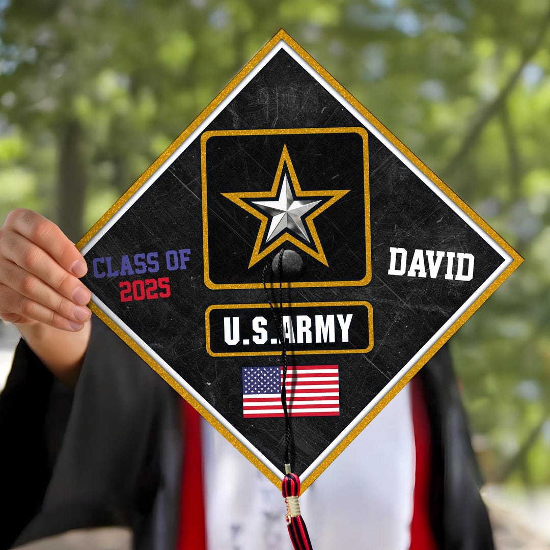 Personalized Military Graduation Cap Topper, Custom Army Graduation ...
