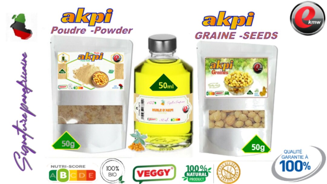 AKPI Super50 pan-african Signature 50g of Powder, 50g of Seeds and 50ml ...