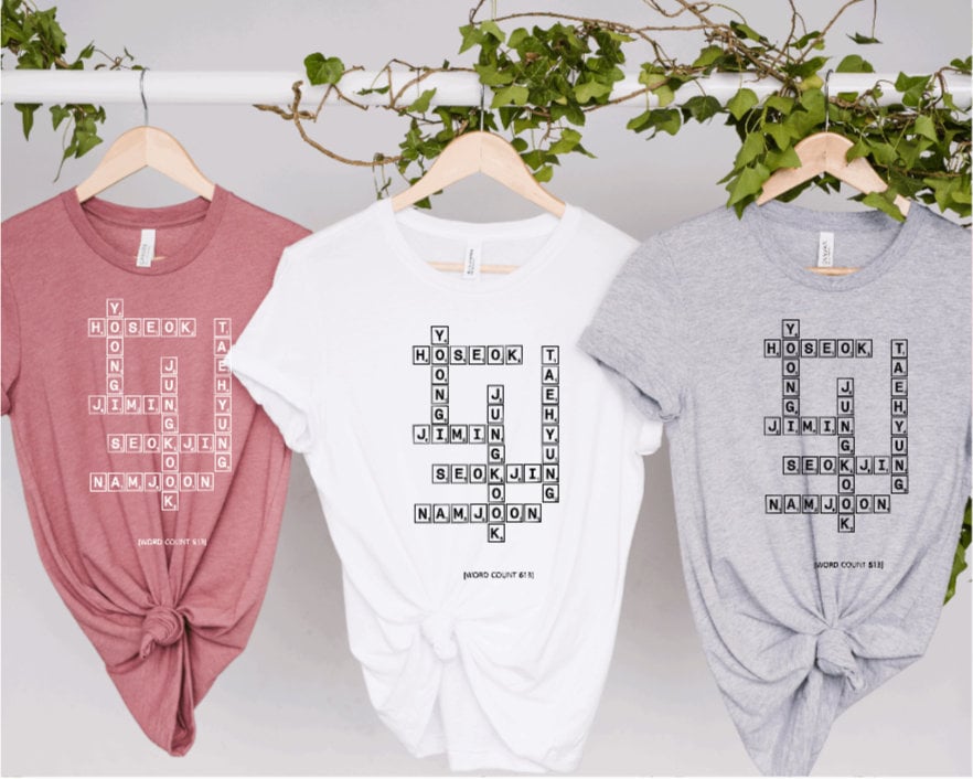 Scrabble Shirt With Names of 7 Members Unisex - Etsy