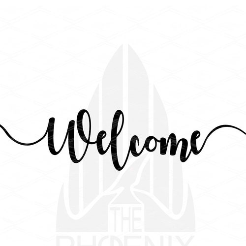 Welcome SVG Hand Lettered Cursive Text SVG File for Cricut - Etsy