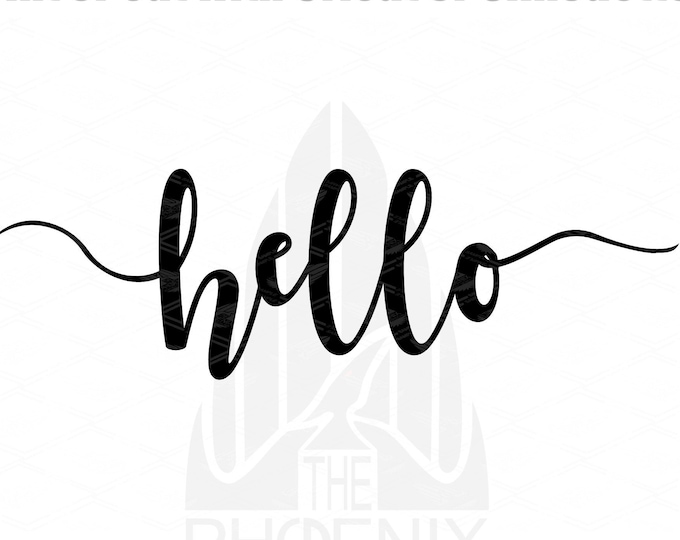Hello SVG Hello Hand Lettering, Front Door SVG, Hello Greeting Card ...