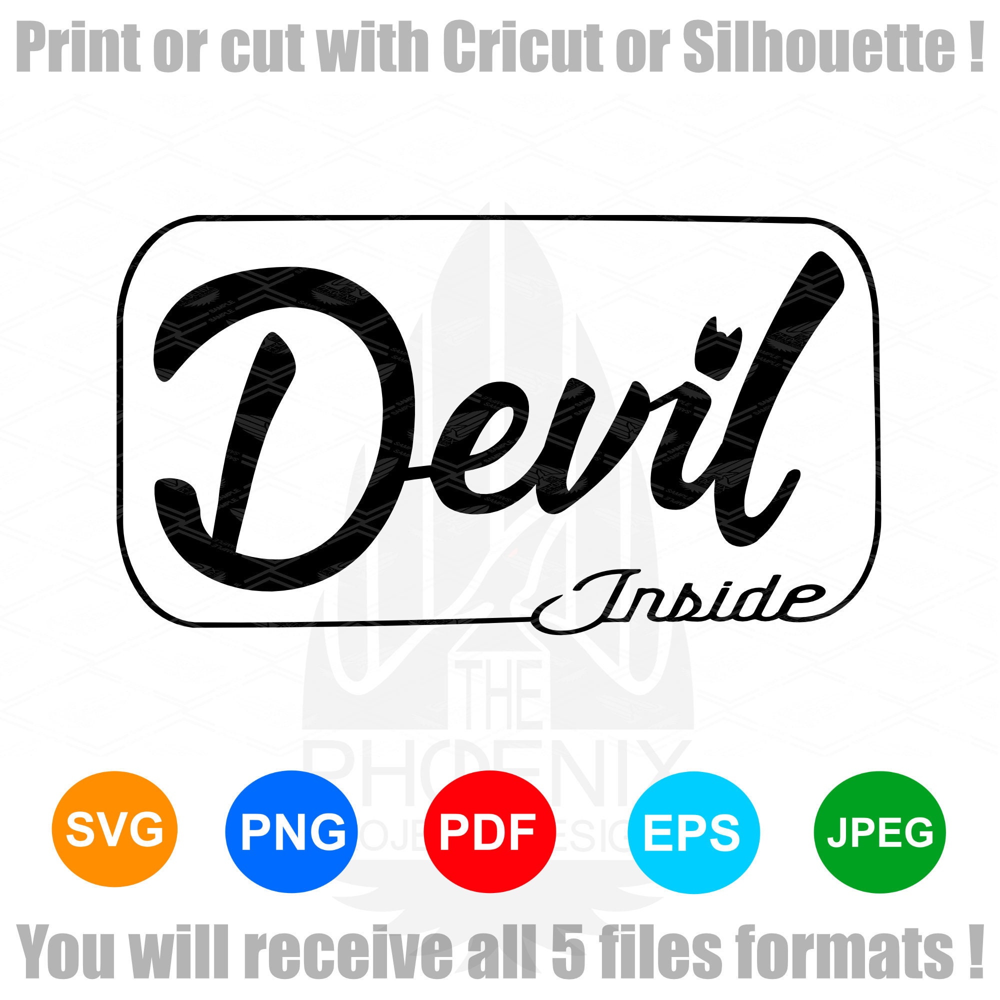 Devil Inside SVG | Hand Lettered Cursive Text | SVG File for Cricut ...