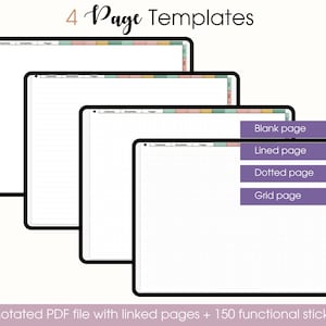 Undated Minimalist Digital Planner in Landscape for Goodnotes on iPad ...