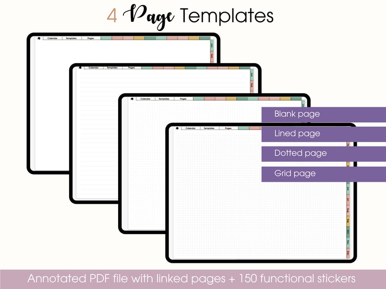 Undated Minimalist Digital Planner in Landscape for Goodnotes | Etsy