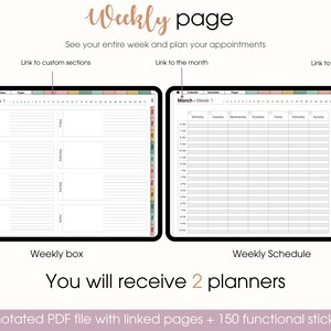 Undated Minimalist Digital Planner in Landscape for Goodnotes on iPad ...