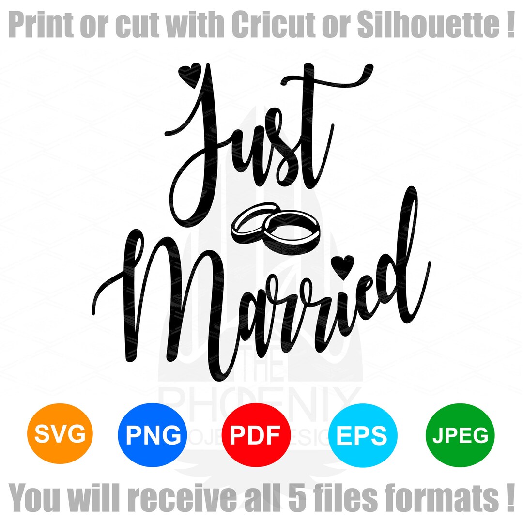 Just Married - Juste Mariés SVG | SVG wedding just married SVG file for ...