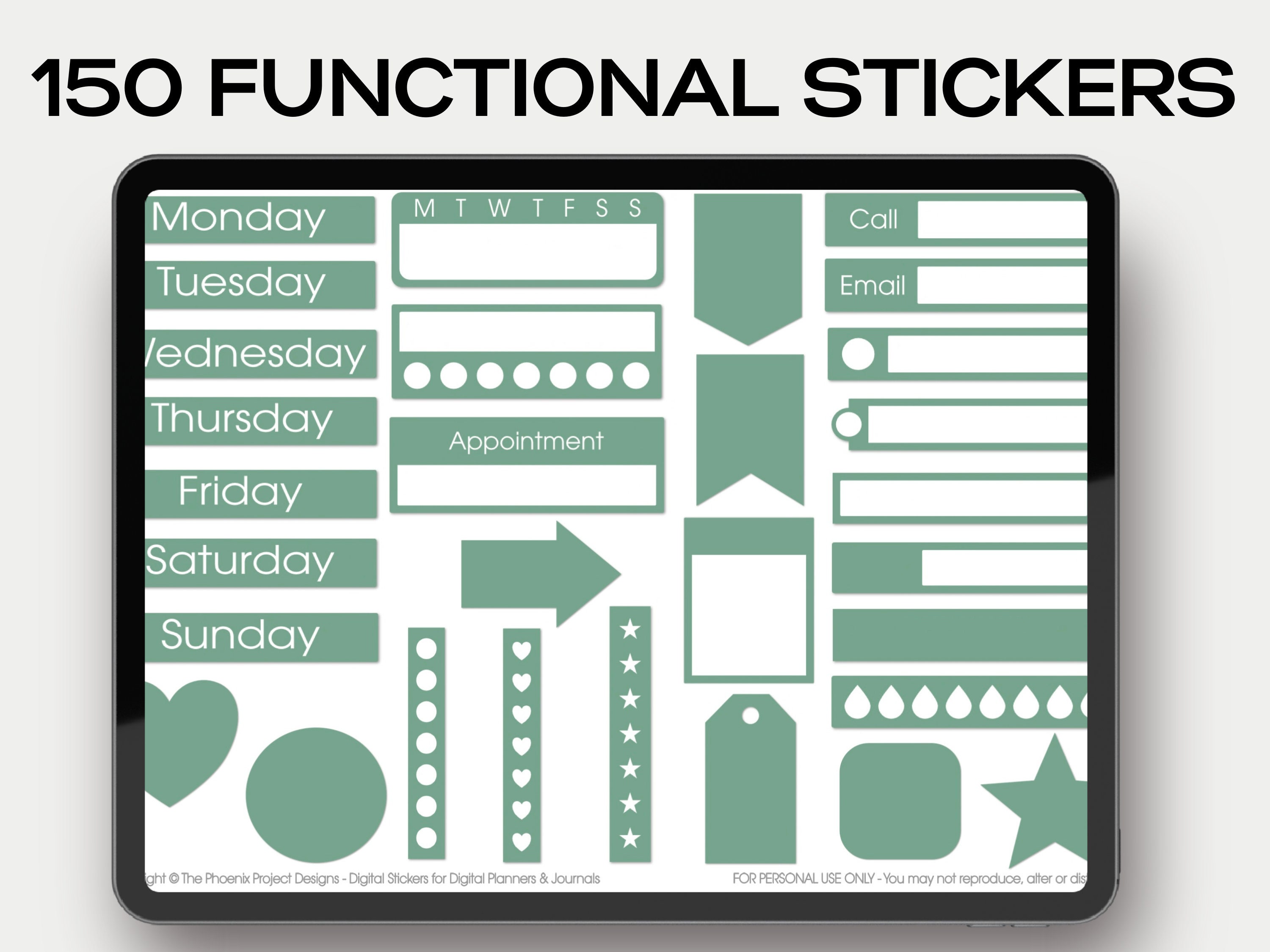 Landscape Minimalist Digital Sticker Book - Boho Undated Digital ...