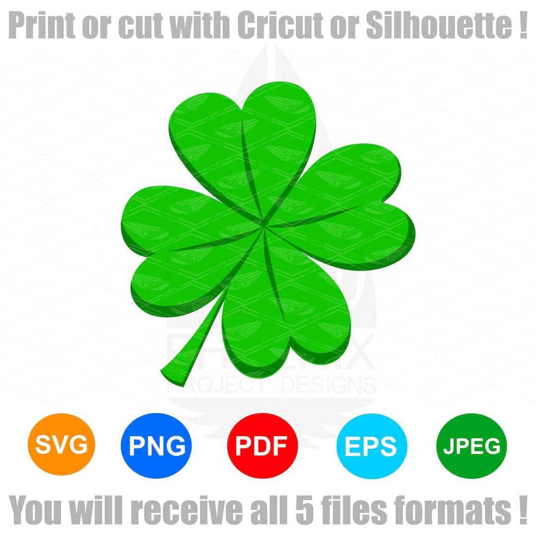 Trèfle à quatre feuilles Shamrock SVG Lucky SVG Irish Saint Patricks ...