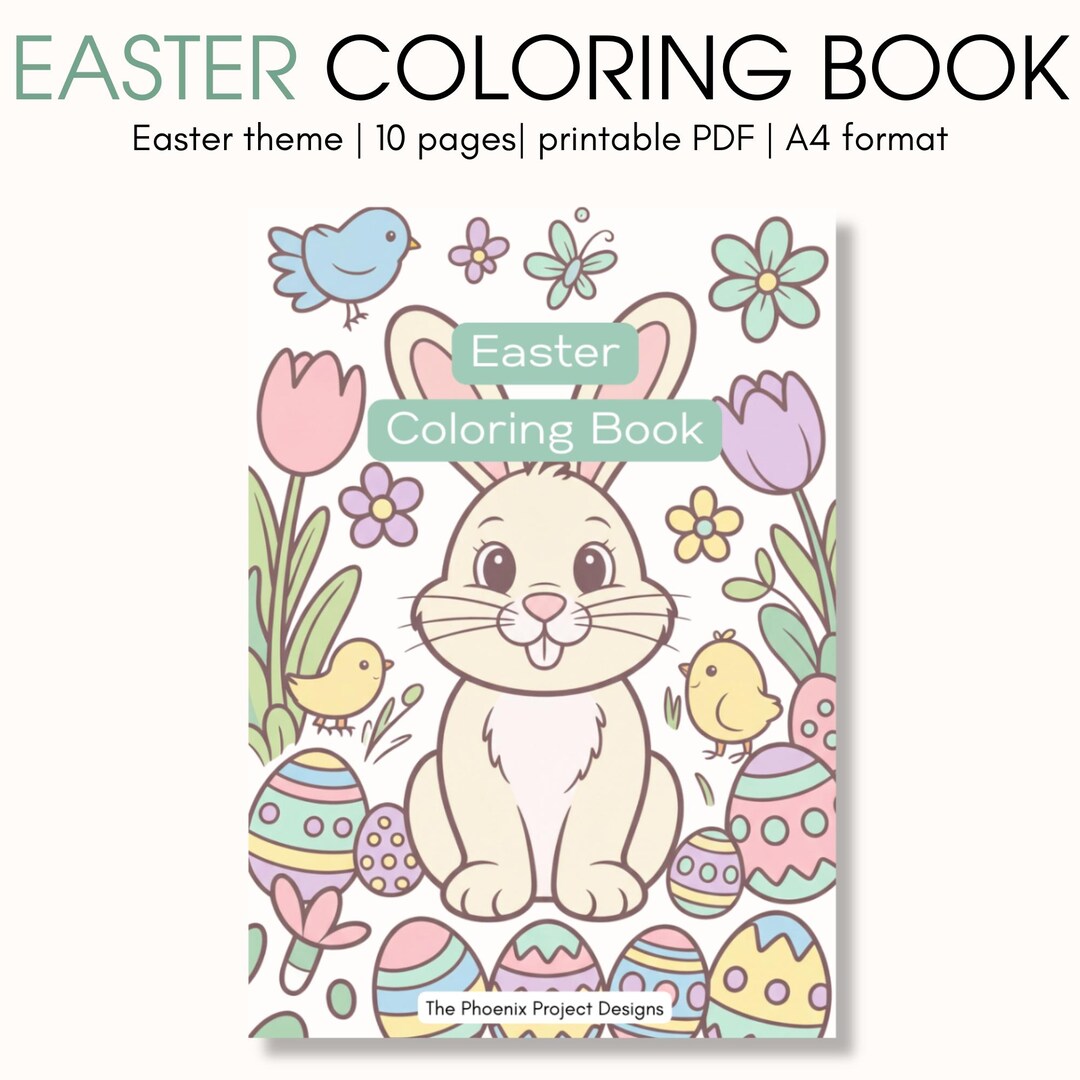 Easter Coloring Book for Kids, Printable Easter Pages, Instant Download ...