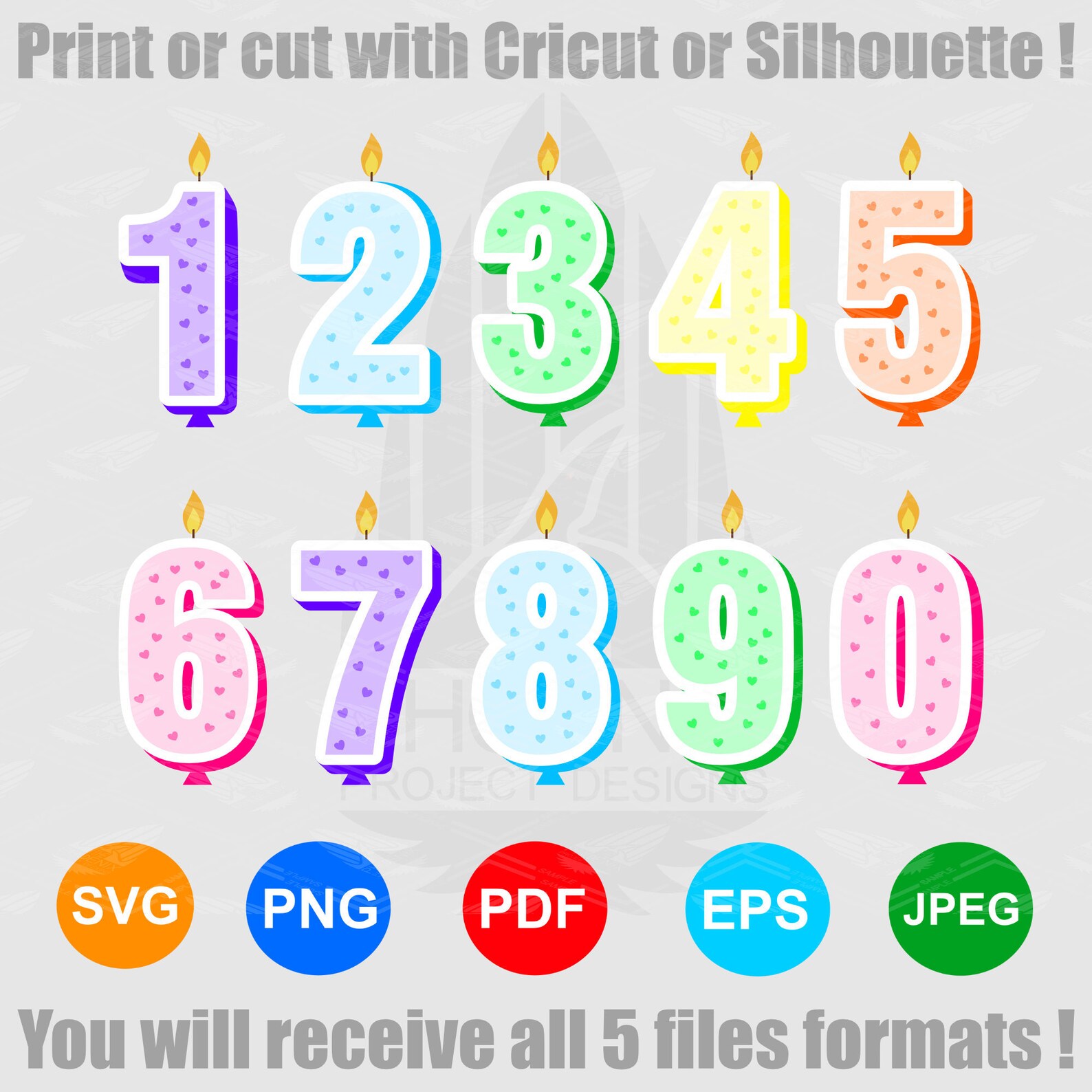 Birthday Candles Bundle SVG | Hand Lettered Text | SVG File for Cricut ...