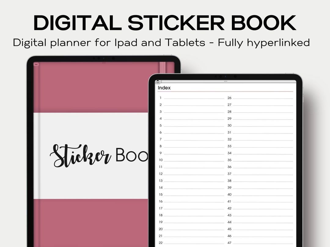 Portrait Minimalist Digital Sticker Book - Periwinkle Undated Digital ...