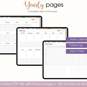 Undated Minimalist Digital Planner in Landscape for Goodnotes on iPad ...