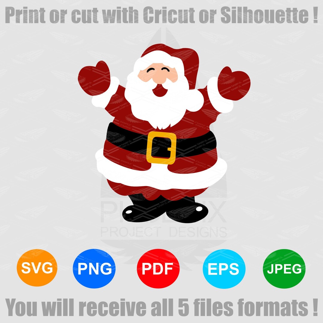 Santa Klaus SVG Instant Digital Download File Christmas and Holiday ...