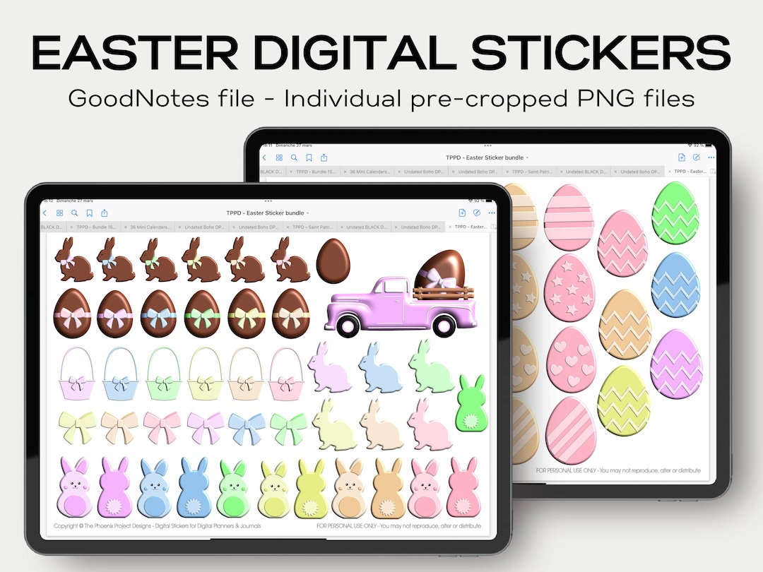 350 Easter Stickers Bundle for Digital Planner Stickers Pre Cropped Png ...