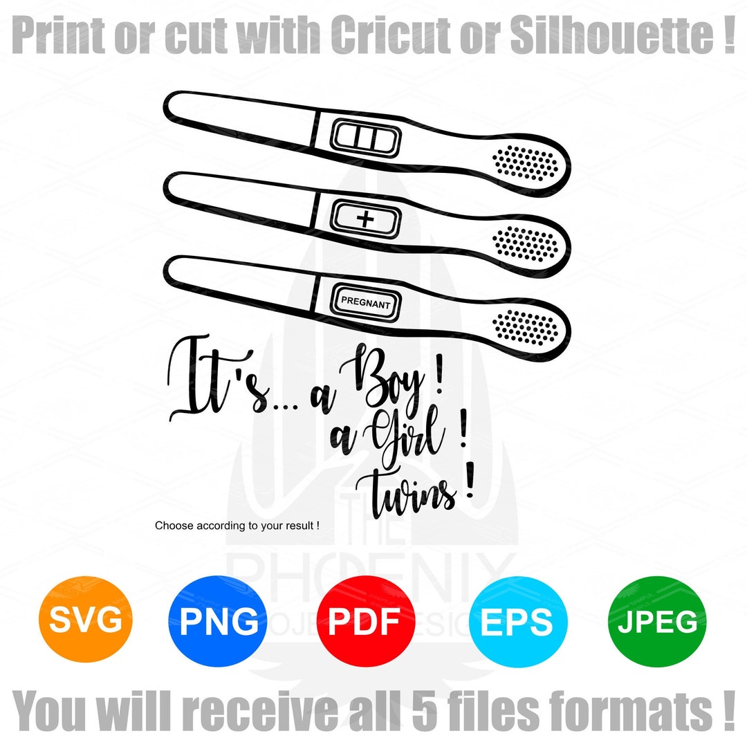 Positive Pregnancy Test SVG | Hand Lettered Cursive Text | SVG File for ...