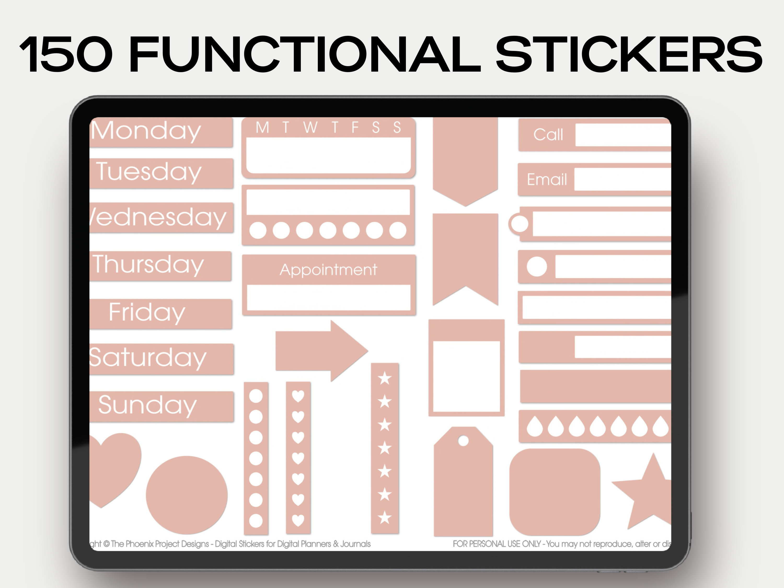 Landscape Minimalist Digital Sticker Book - Boho Undated Digital ...