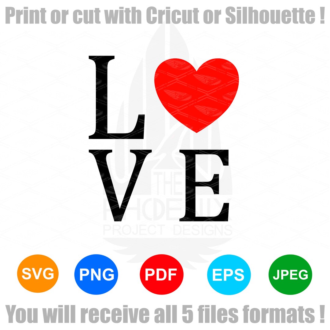 Love With Red Heart Svg | Love SVG | Valentines Day SVG | SVG File for ...