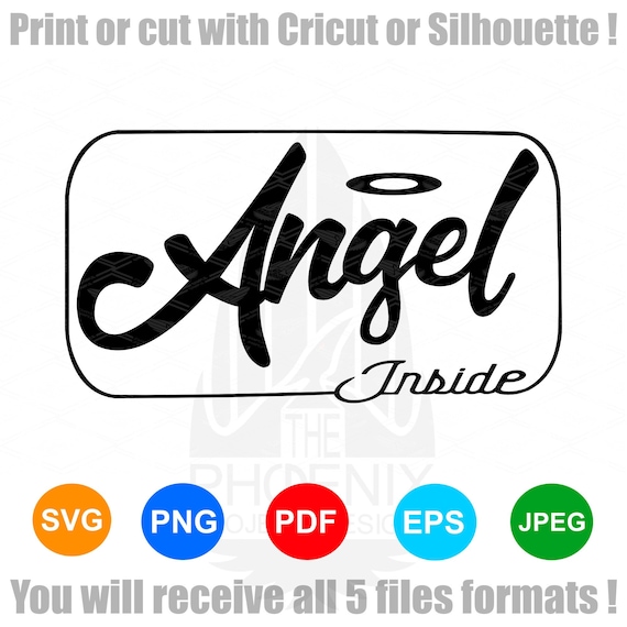 Angel Inside SVG Hand Lettered Cursive Text SVG File for | Etsy