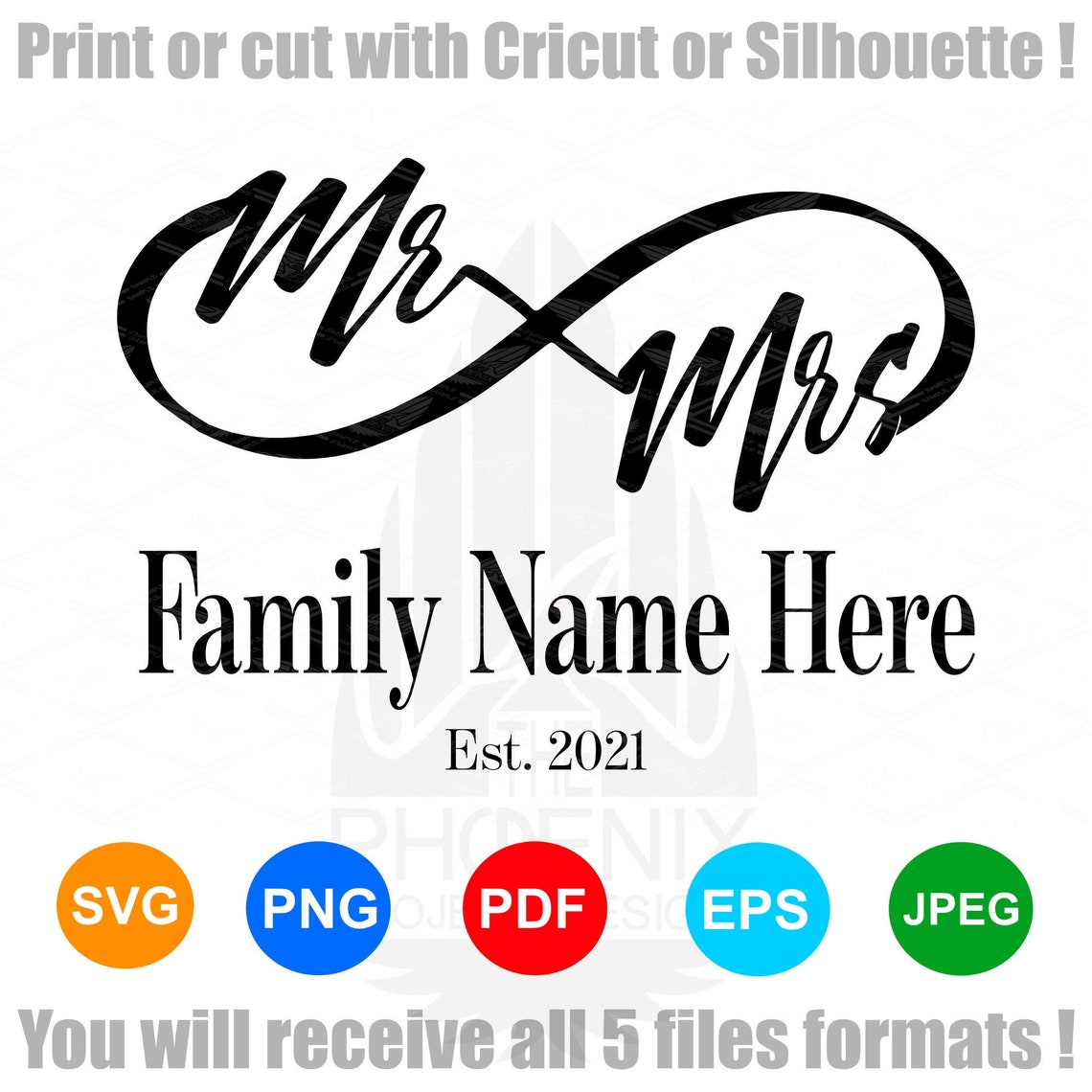 Mr & Mrs Inside Infinity Loop SVG | Wedding and Engagement | SVG File ...