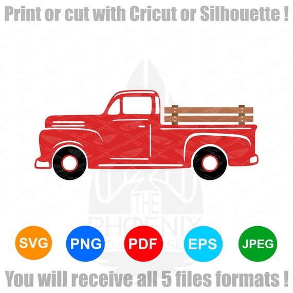 Vintage Red Farm Truck SVG Instant Digital Download File Home | Etsy