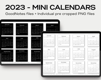 2024 and 2023 Calendar Stickers, Digital Stickers Transparent Png - Etsy