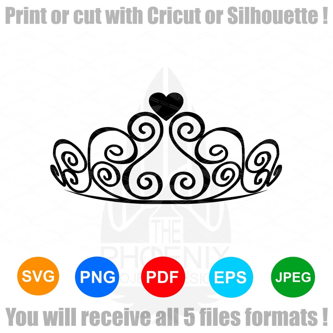 Princess Diadem SVG Instant Digital Download File - Etsy
