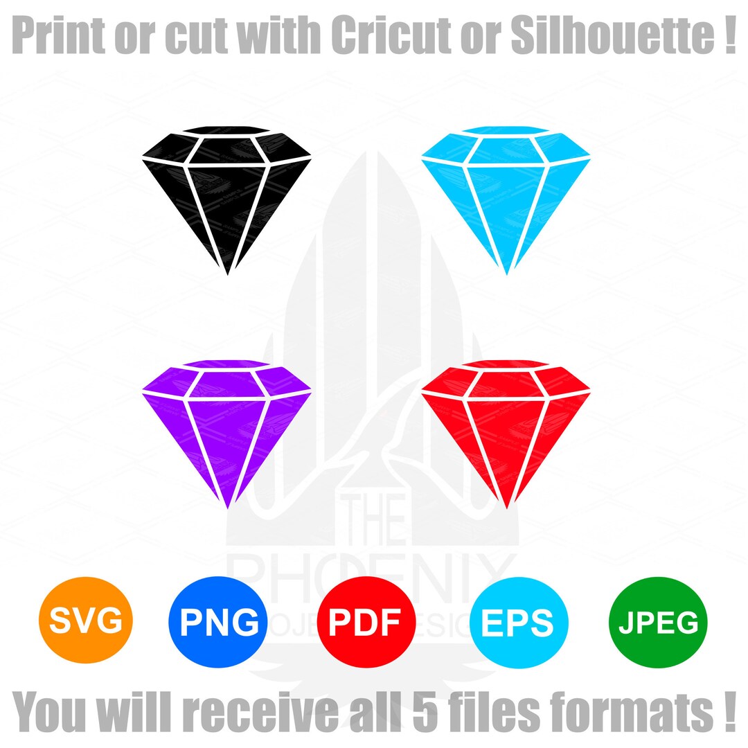 Diamond 3D Colors Bundle SVG | Wedding and Engagement | SVG File for ...