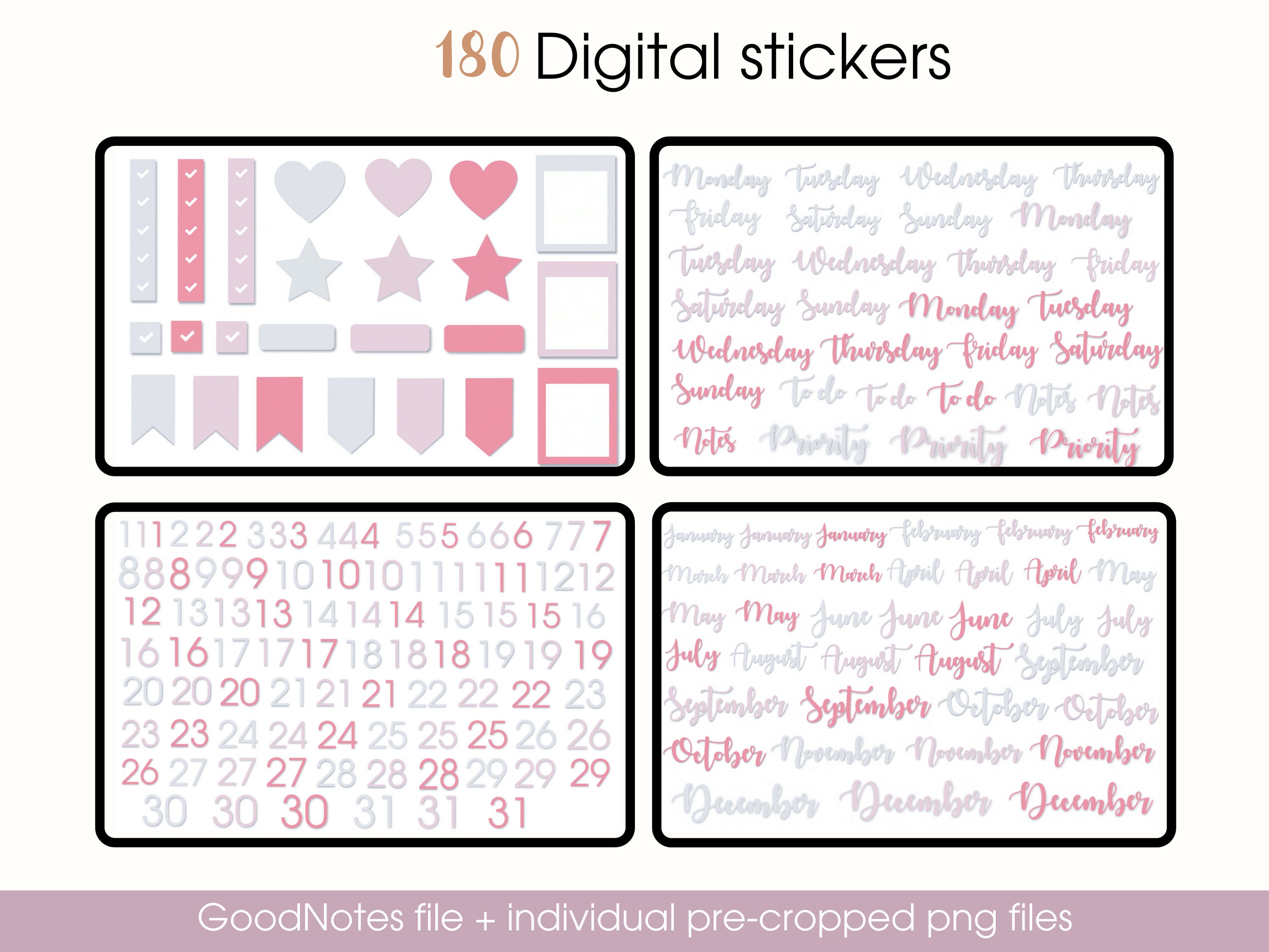 Monthly Landscape Notebook - Horizontal undated Digital Planner for ...