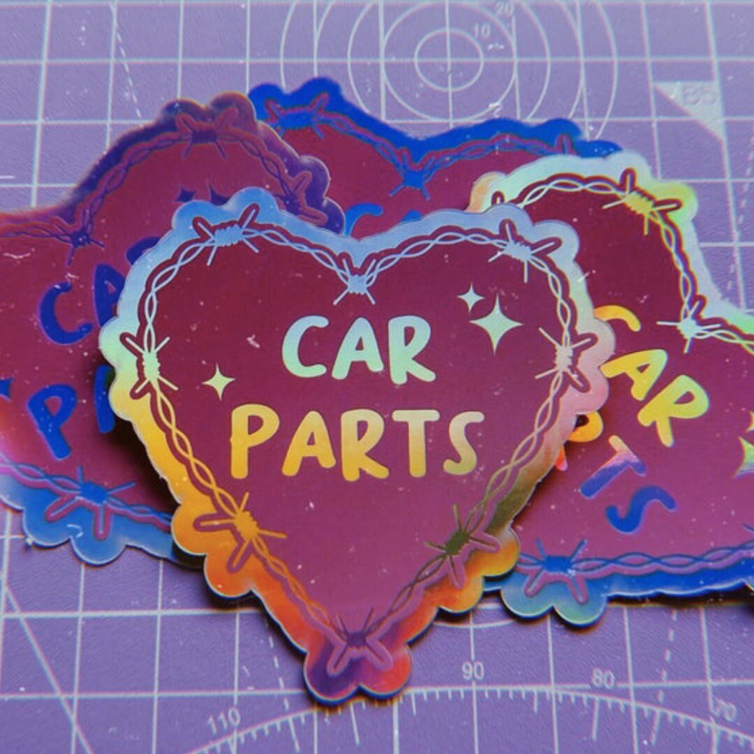 Holo Car Parts • Holographic Sticker, Heart Sticker, Car Girl ...