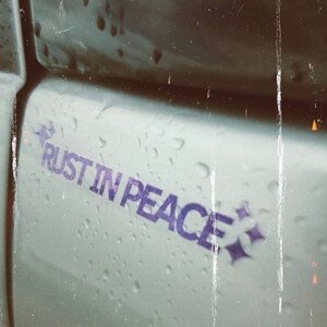 Rust in Peace • Punny Vinyl Sticker, Vinyl Decal, Joke Car Sticker, Car ...
