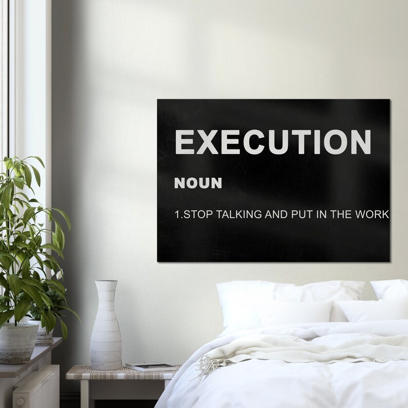 Execution Motivational Quote Canvas Wall Art - Etsy
