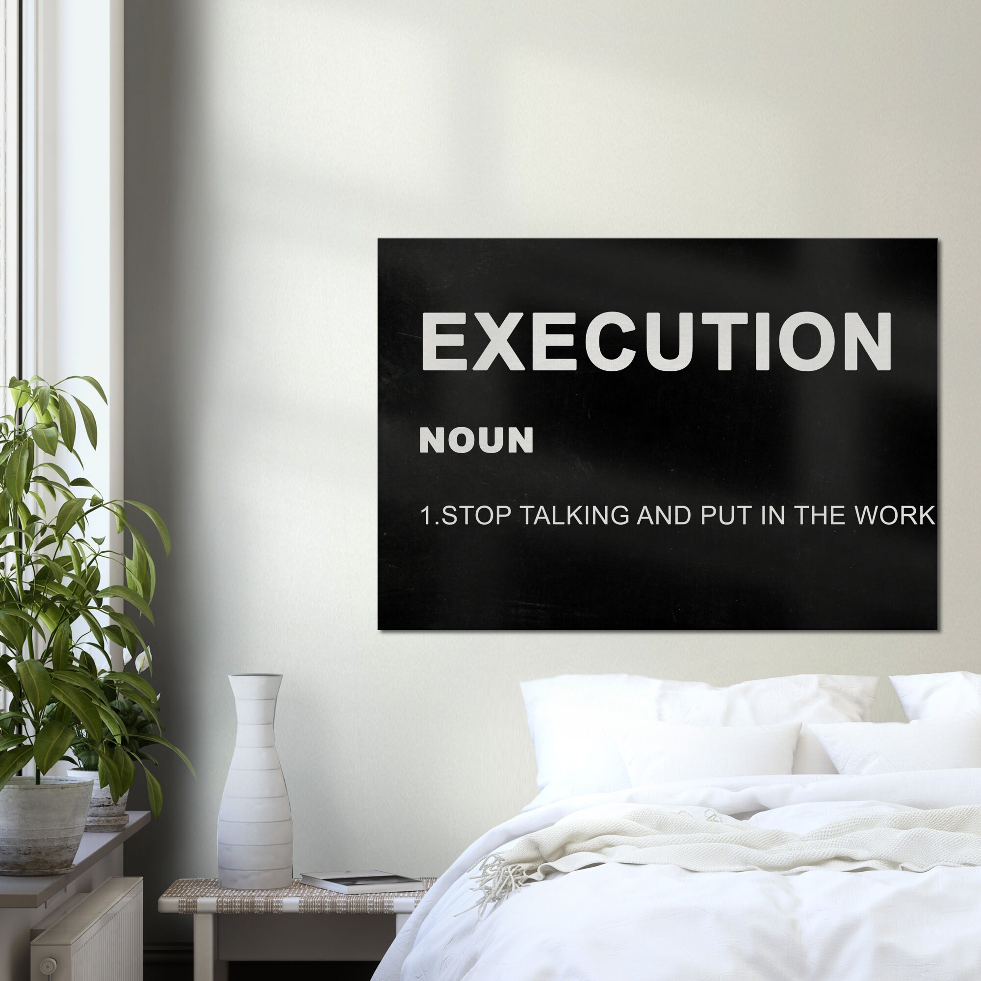 Execution Motivational Quote Canvas Wall Art - Etsy