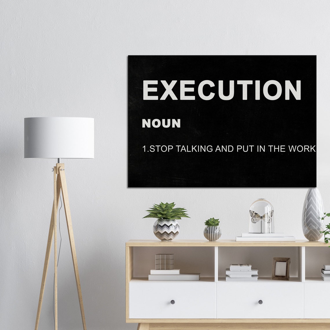 Execution Motivational Quote Canvas Wall Art | Etsy