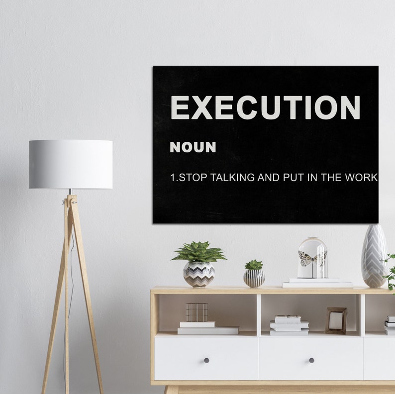 Execution Motivational Quote Canvas Wall Art - Etsy