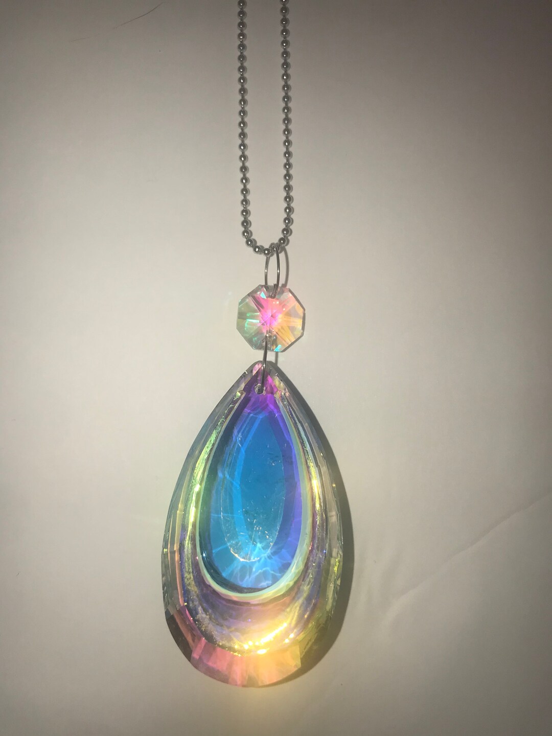 Large Crystal & Prism Hanging Pendant Necklace - Etsy